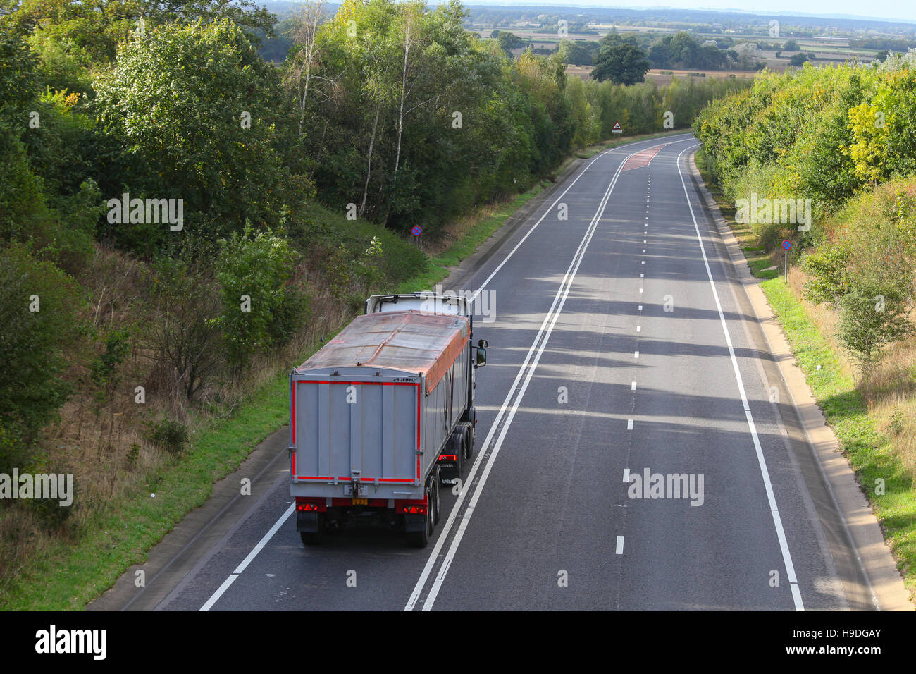Leadenham A17 bypass vehicle passing HGV's and cars Heavy Goods ...