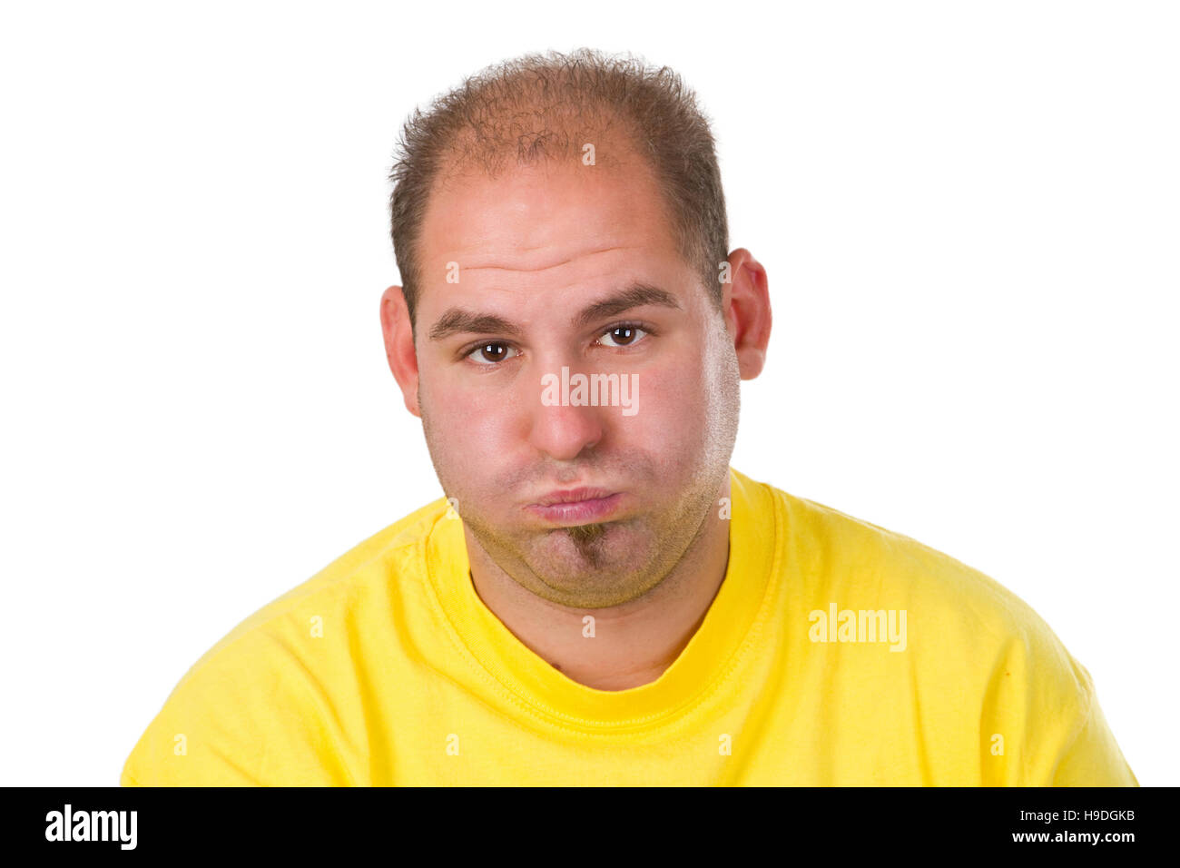 Young man pout - isolated on white background Stock Photo - Alamy