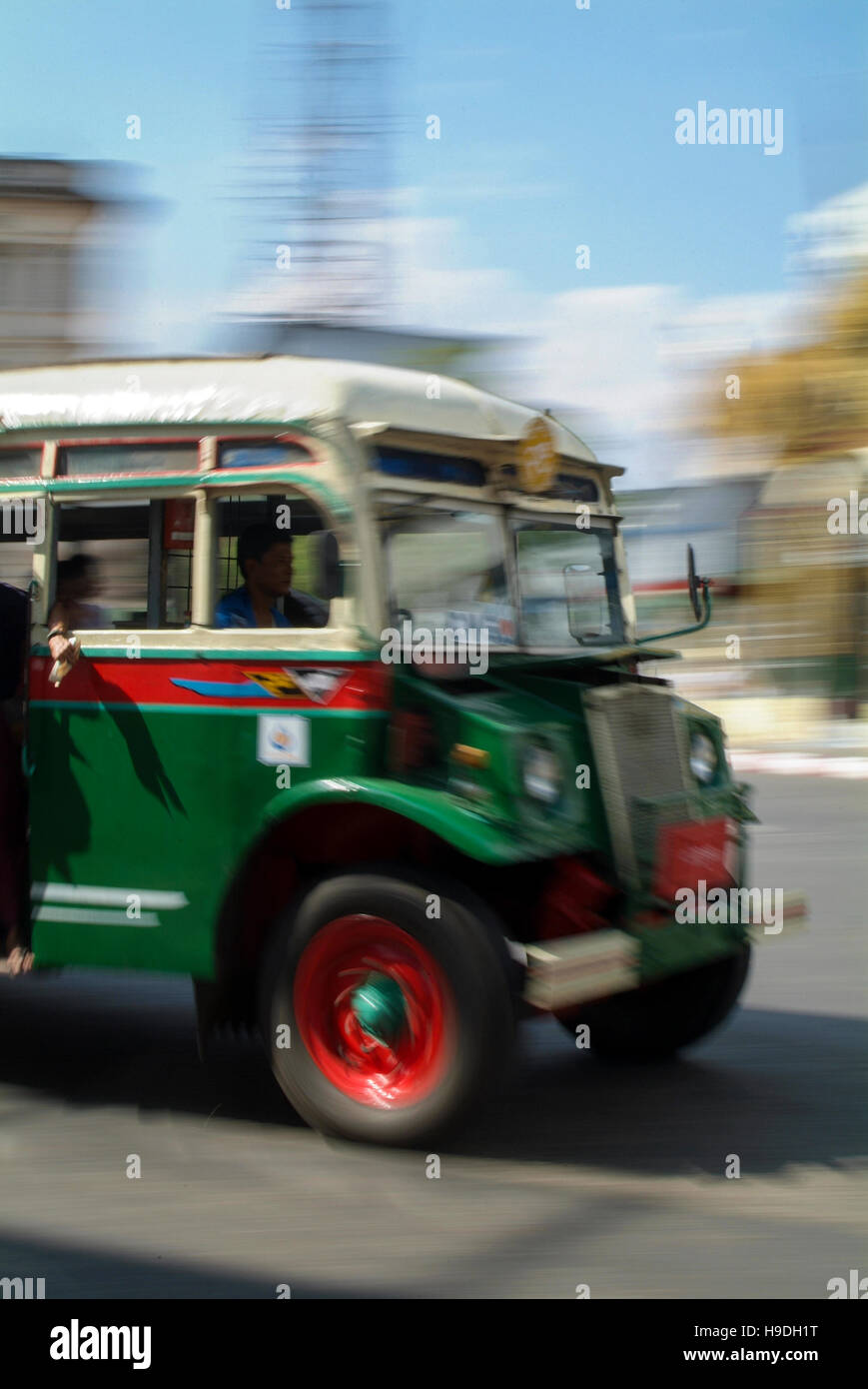 A bus in Yangon, Myanmar Stock Photo - Alamy