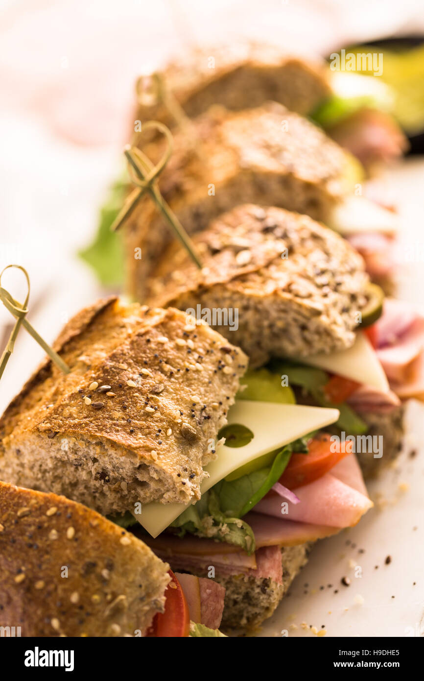 Fresh sub sandwich on multigrain bread Stock Photo - Alamy
