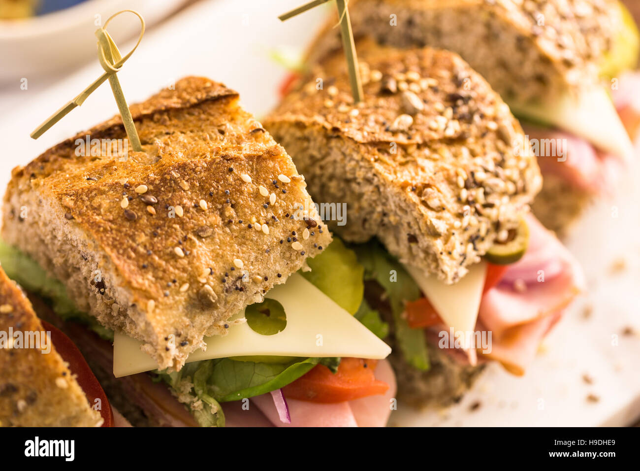 Fresh sub sandwich on multigrain bread Stock Photo - Alamy