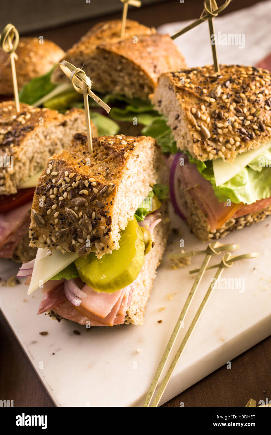 Fresh sub sandwich on multigrain bread Stock Photo - Alamy