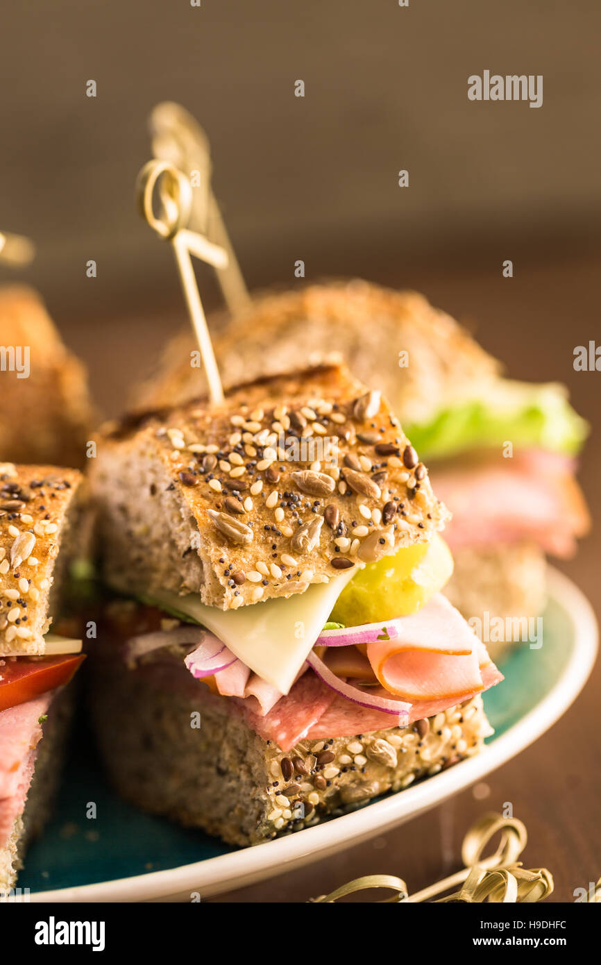 Fresh sub sandwich on multigrain bread Stock Photo - Alamy