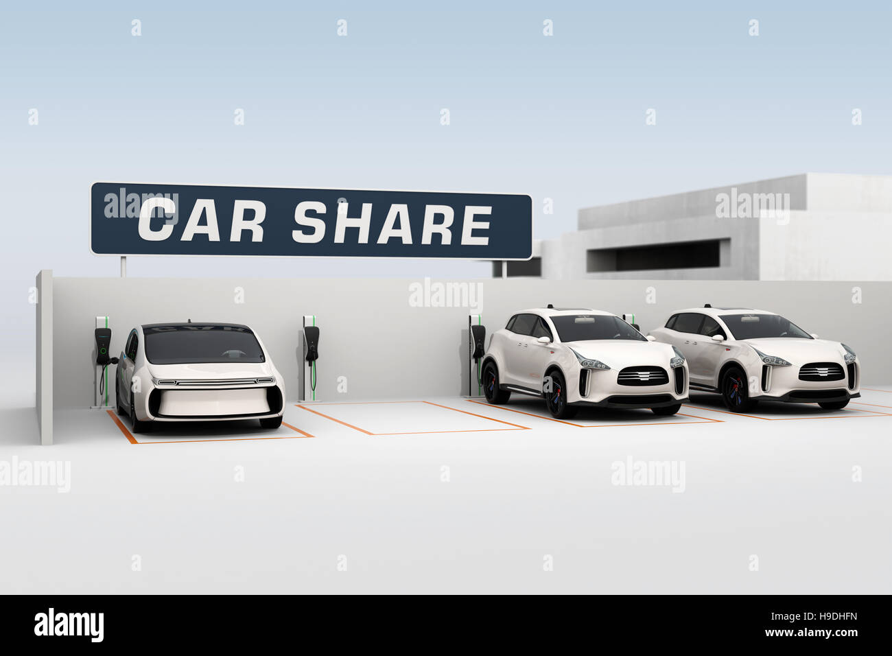 Car sharing concept. 3D rendering image Stock Photo - Alamy