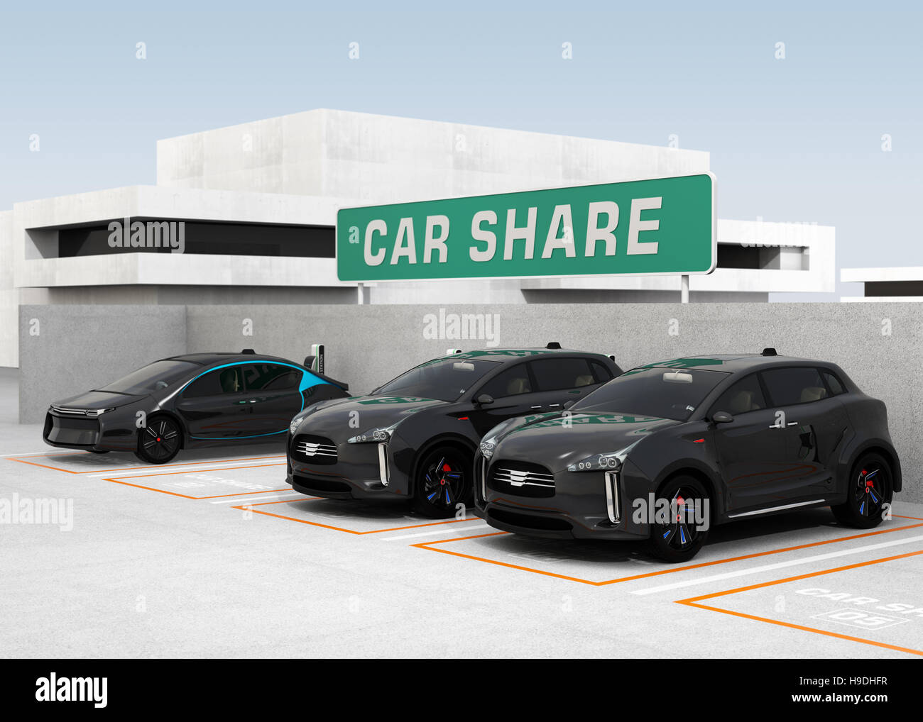 Car sharing concept. 3D rendering image Stock Photo - Alamy