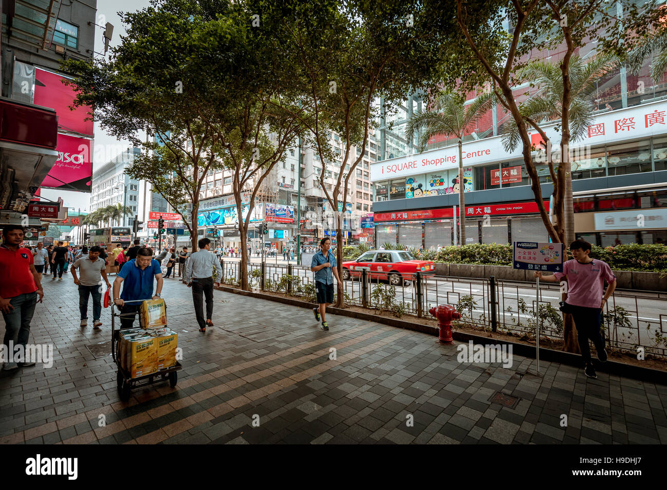 Street Hong Kong famous Nathan Road Tsim Sha Tsui Stock Photo - Alamy