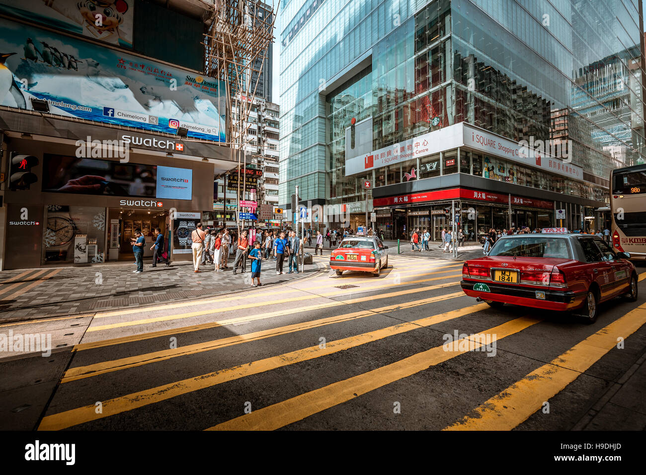 Street Hong Kong famous Nathan Road Tsim Sha Tsui Stock Photo - Alamy