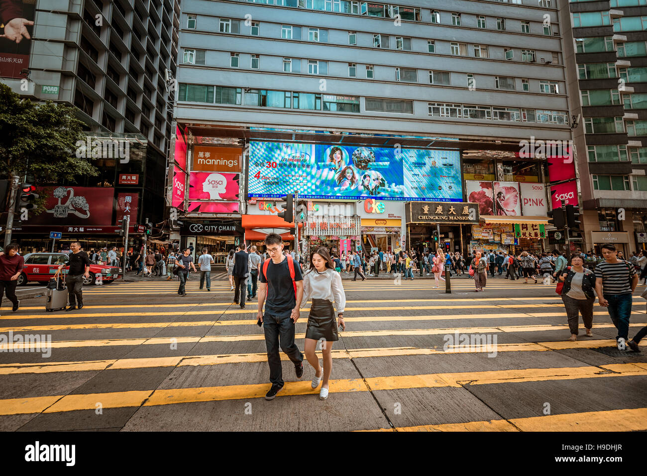 Street Hong Kong famous Nathan Road Tsim Sha Tsui Stock Photo - Alamy