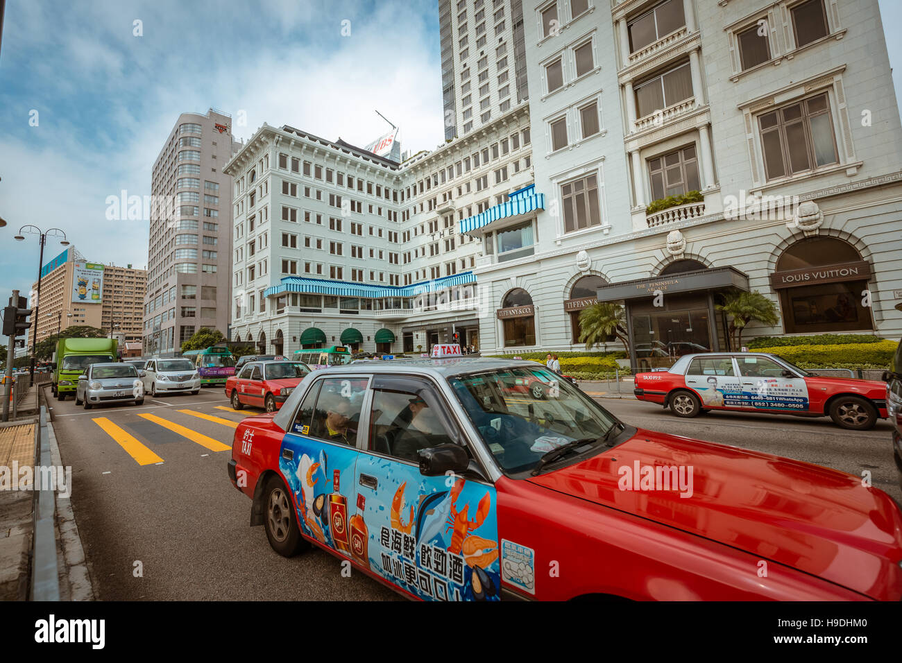 Street Hong Kong famous Nathan Road Tsim Sha Tsui Stock Photo - Alamy