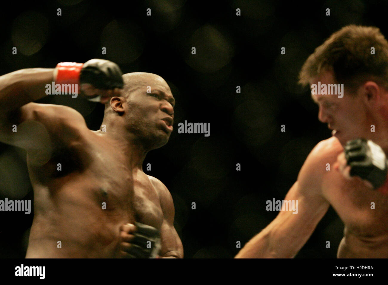 Sherman Pendergarst, left, fights Antoni Hardonk during the Ultimate ...