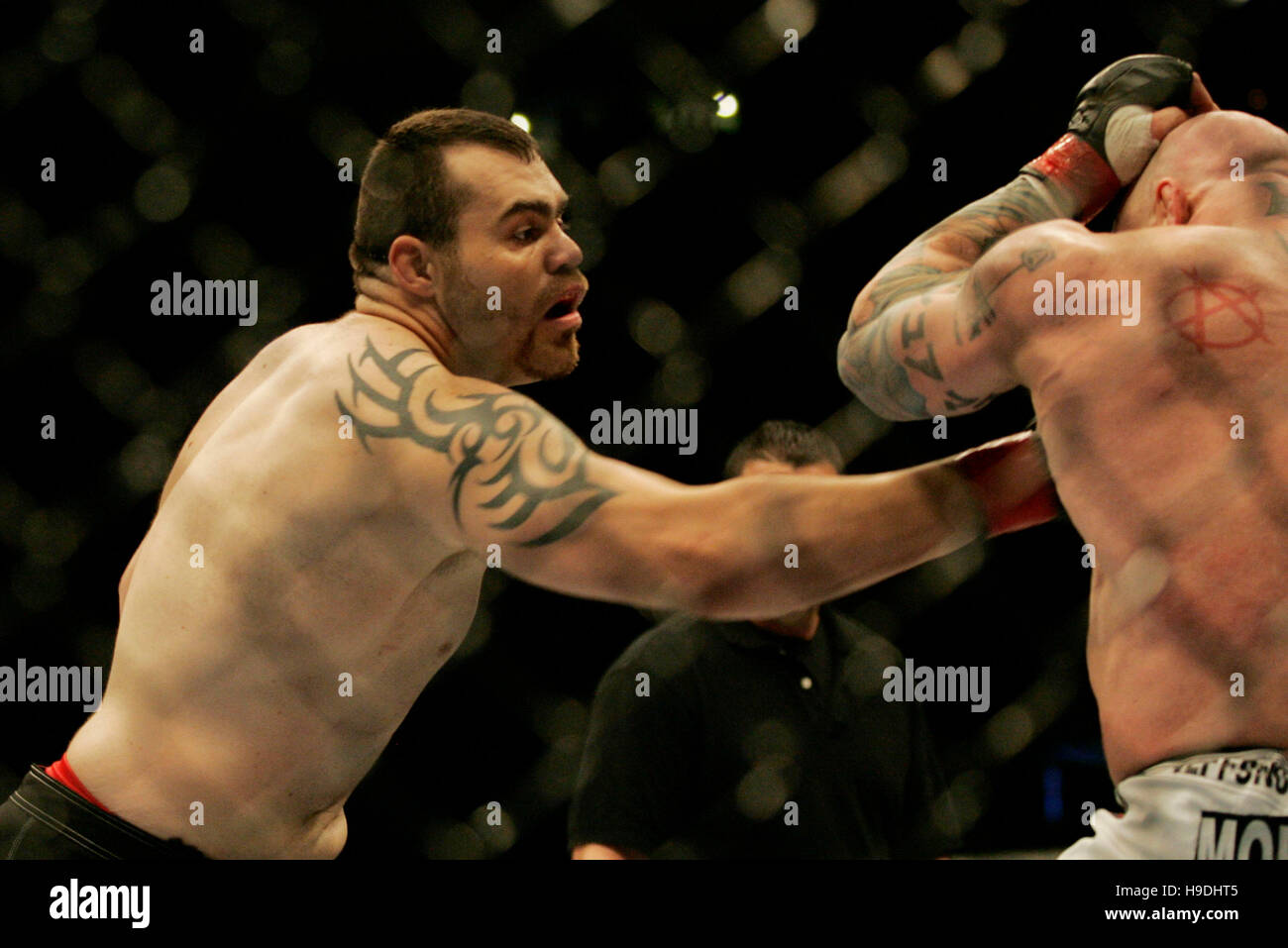 Tim Sylvia, left, fights Jeff Monson during the Ultimate Fighting ...