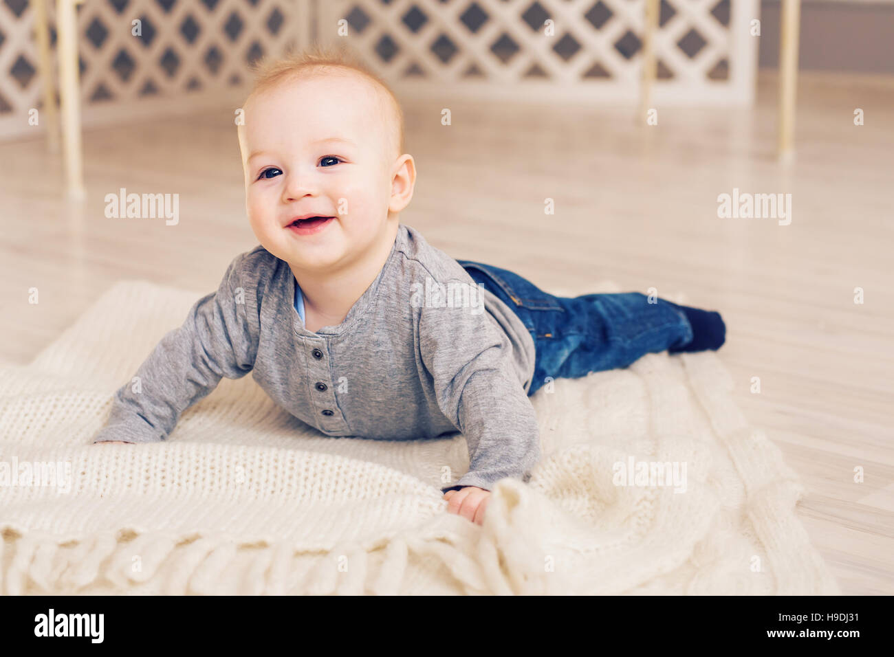 Portrait of a cute 6 months baby boy Stock Photo - Alamy