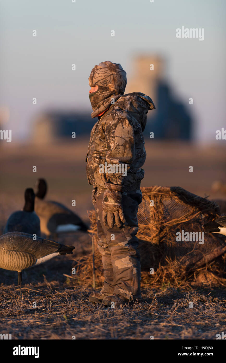 A young hunter with a Canada Goose in North Dakota Stock Photo - Alamy