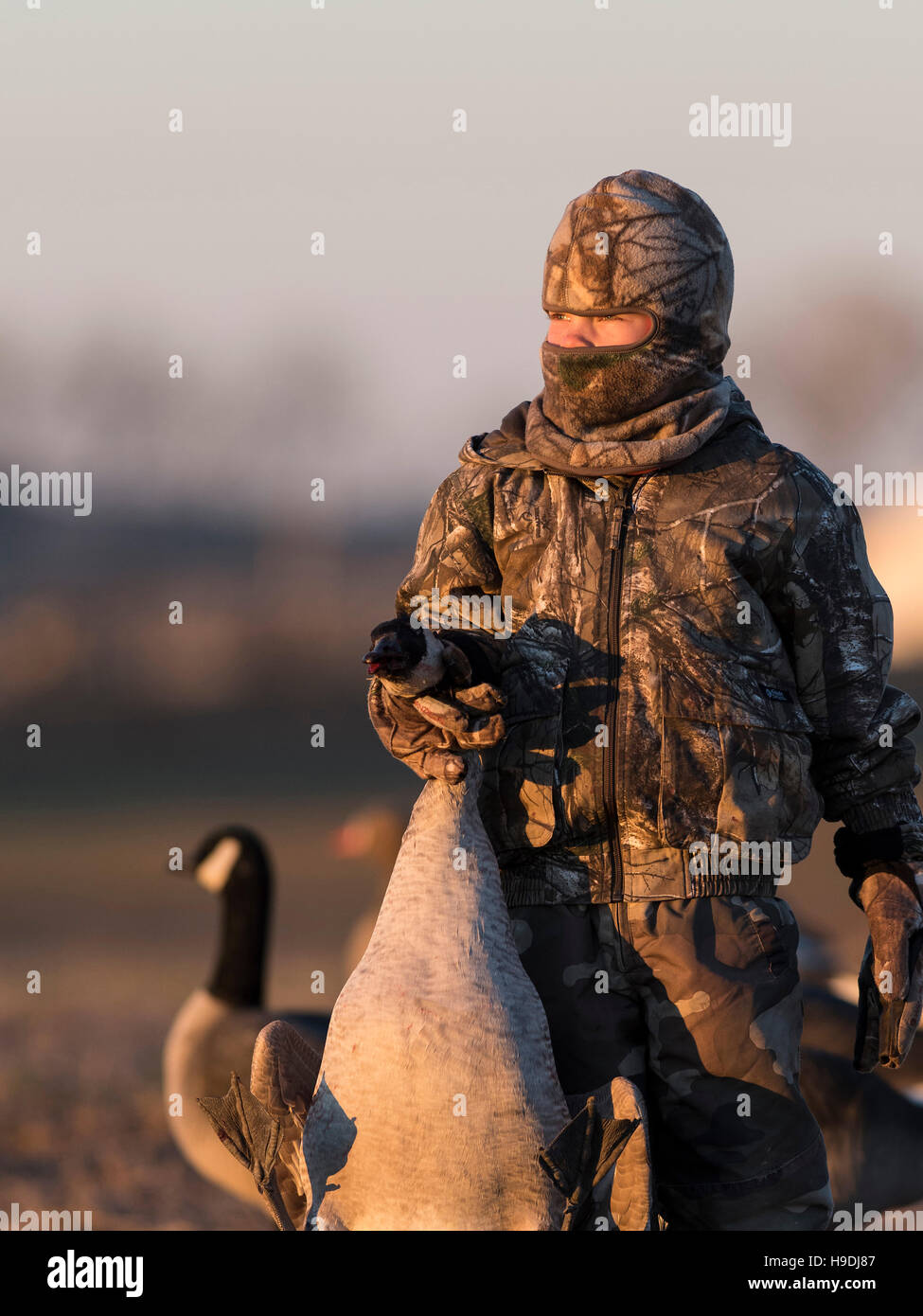 A young hunter with a Canada Goose in North Dakota Stock Photo - Alamy