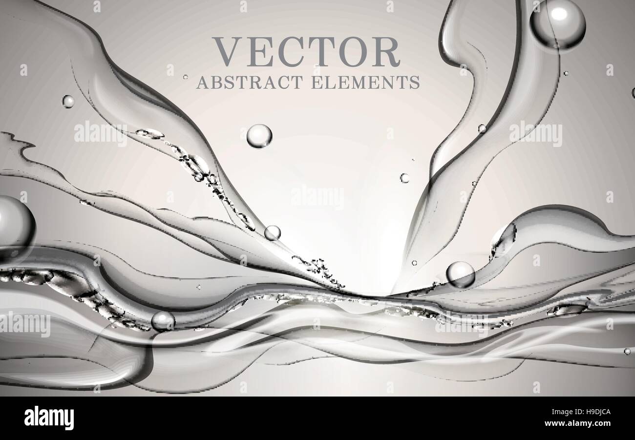 Abstract dynamic water, fresh splash water effects for design isolated ...