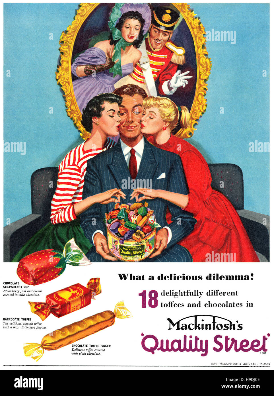 1956 British advertisement for Mackintosh's Quality Street Stock Photo ...