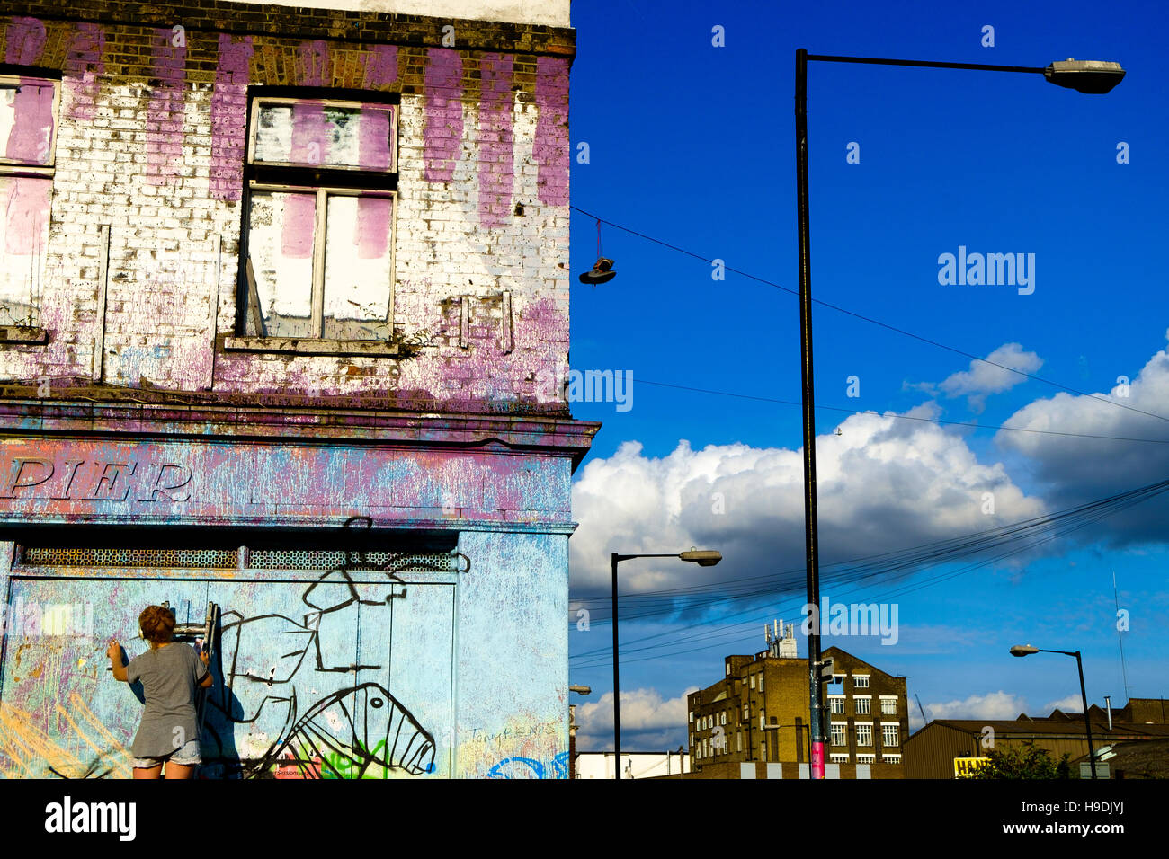 London, England - August 2, 2014: Hackney Art Festival in summer Stock ...