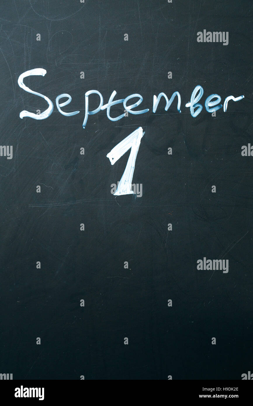 September month text written on hi-res stock photography and images - Alamy