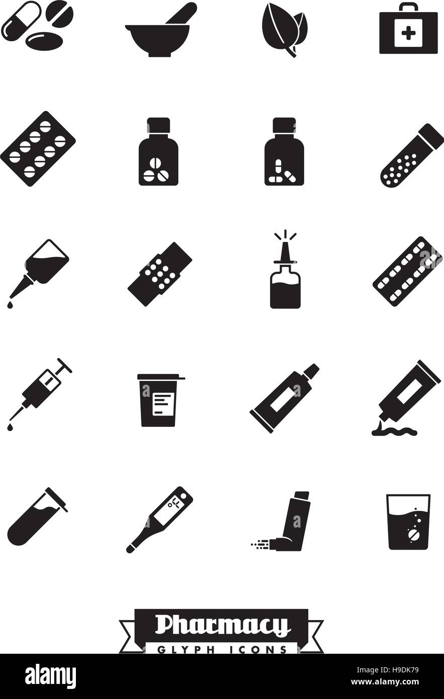 Medicine drugs icon set Stock Vector Images - Alamy