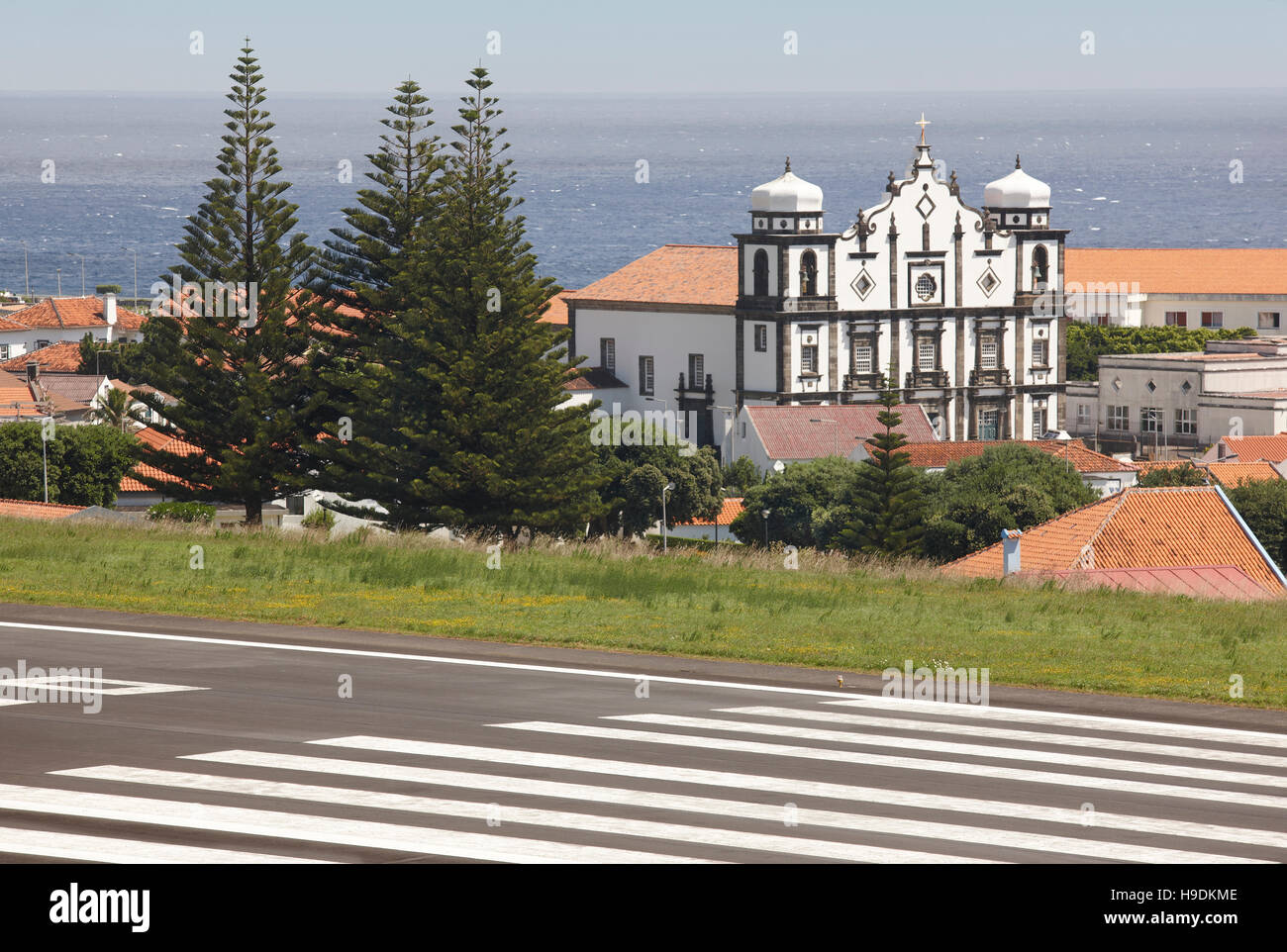 Traditional azores church in Flores island. Nossa Senhora da Conceicao ...