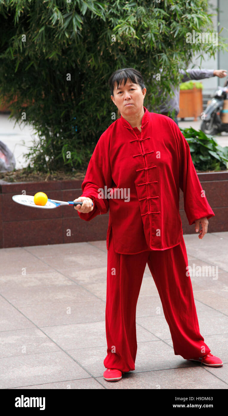 China, Shanghai, woman, morning exercise Stock Photo - Alamy