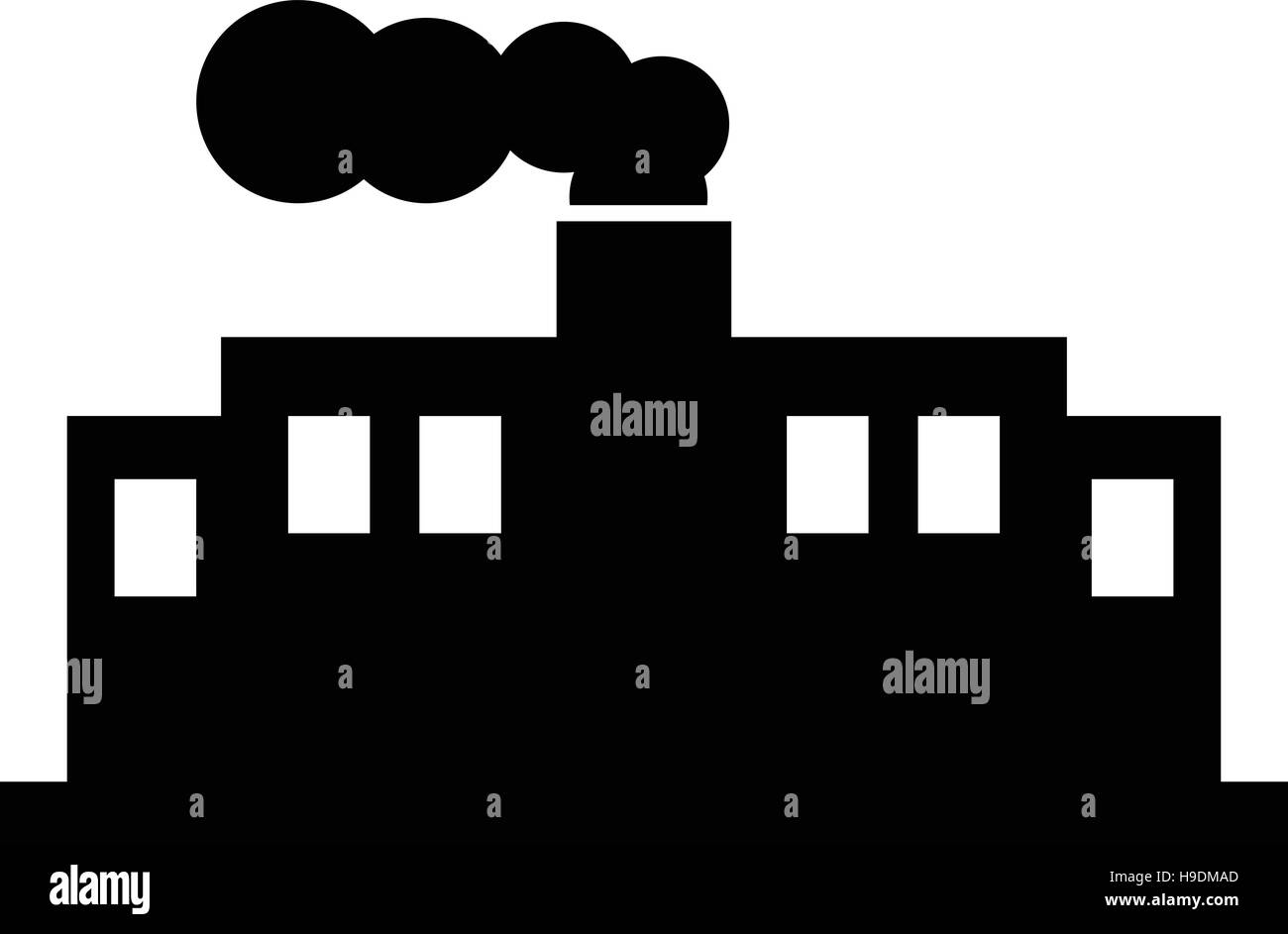 Vector black factory icon Black and White Stock Photos & Images - Alamy