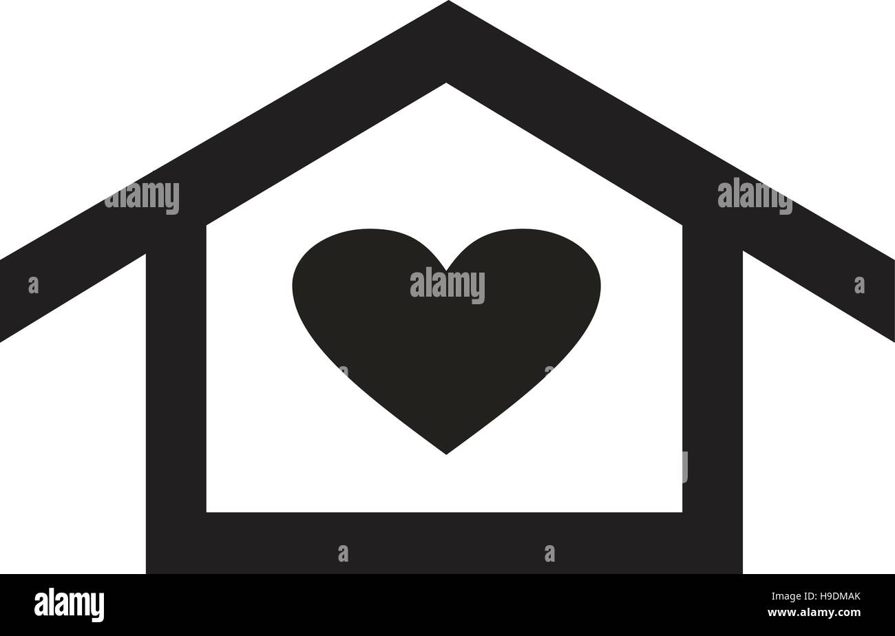 House inside heart icon Stock Vector Images - Alamy