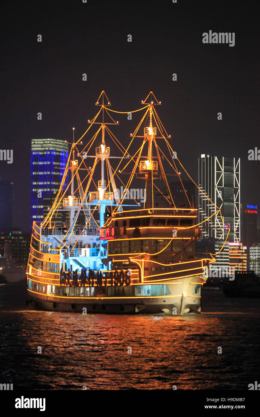 China, Shanghai, sightseeing ship, Huangpu River Stock Photo - Alamy