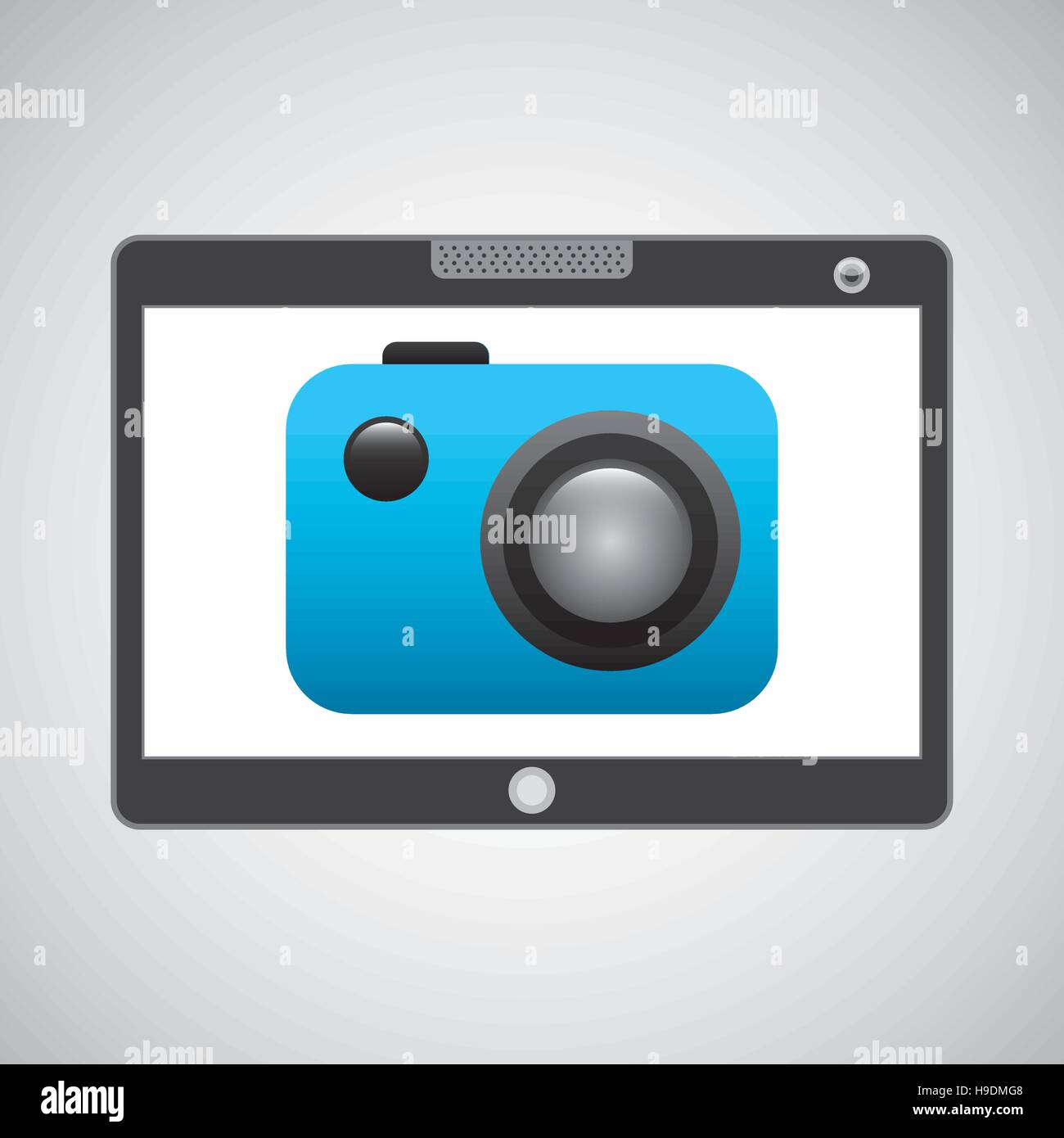 Digital tablet taking photo Stock Vector Images - Alamy