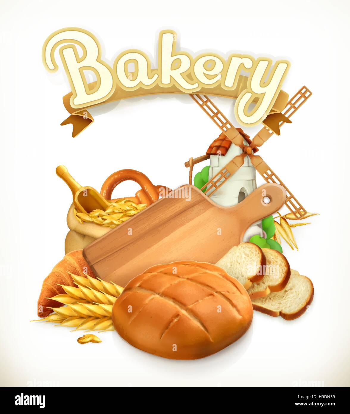 Bakery, Bread. 3d vector logo Stock Vector Image & Art - Alamy