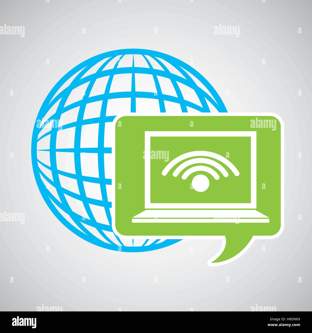 globe development technology laptop wifi vector illustration eps 10 ...