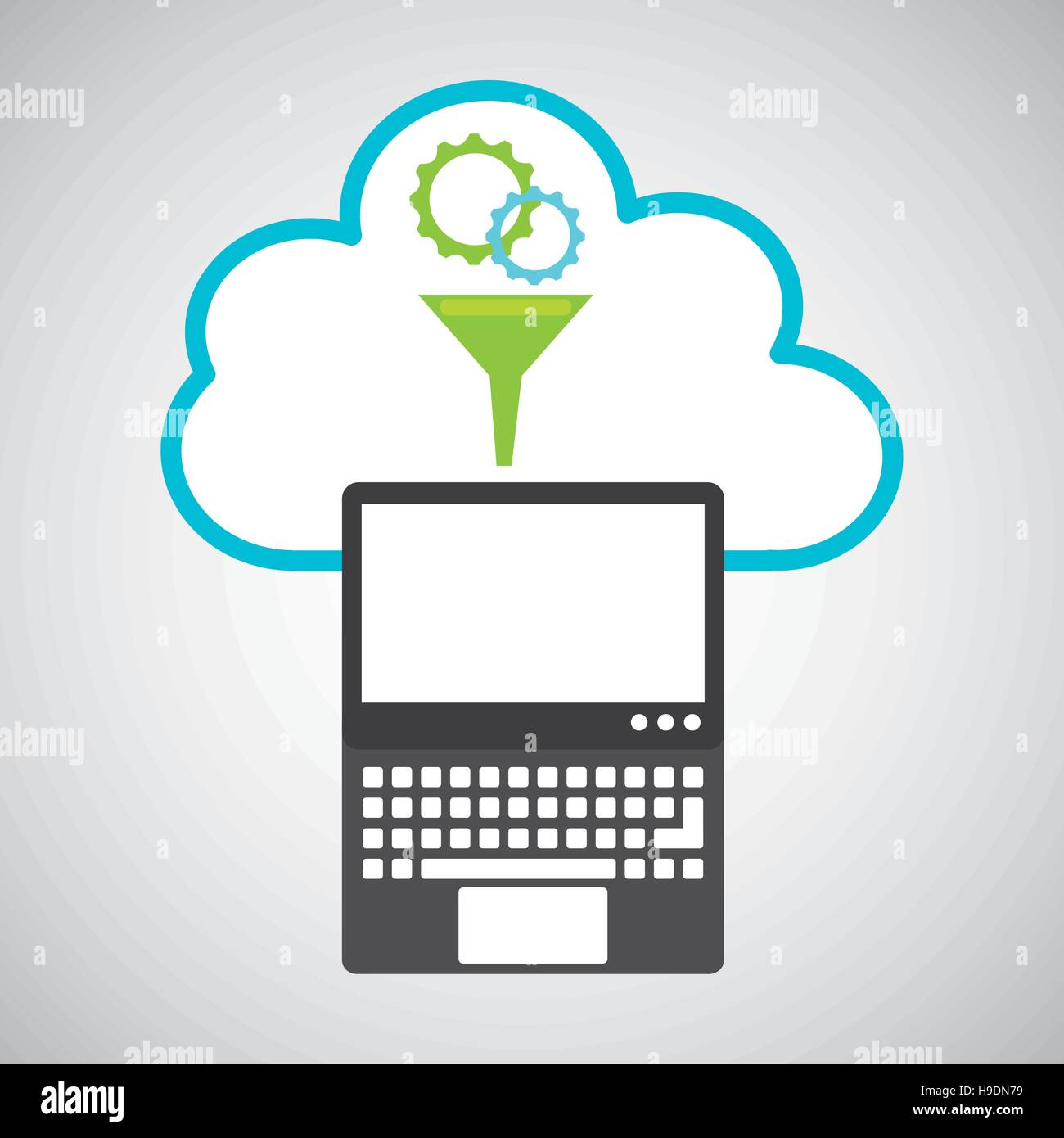 cloud computing gear funnel vector illustration eps 10 Stock Vector ...