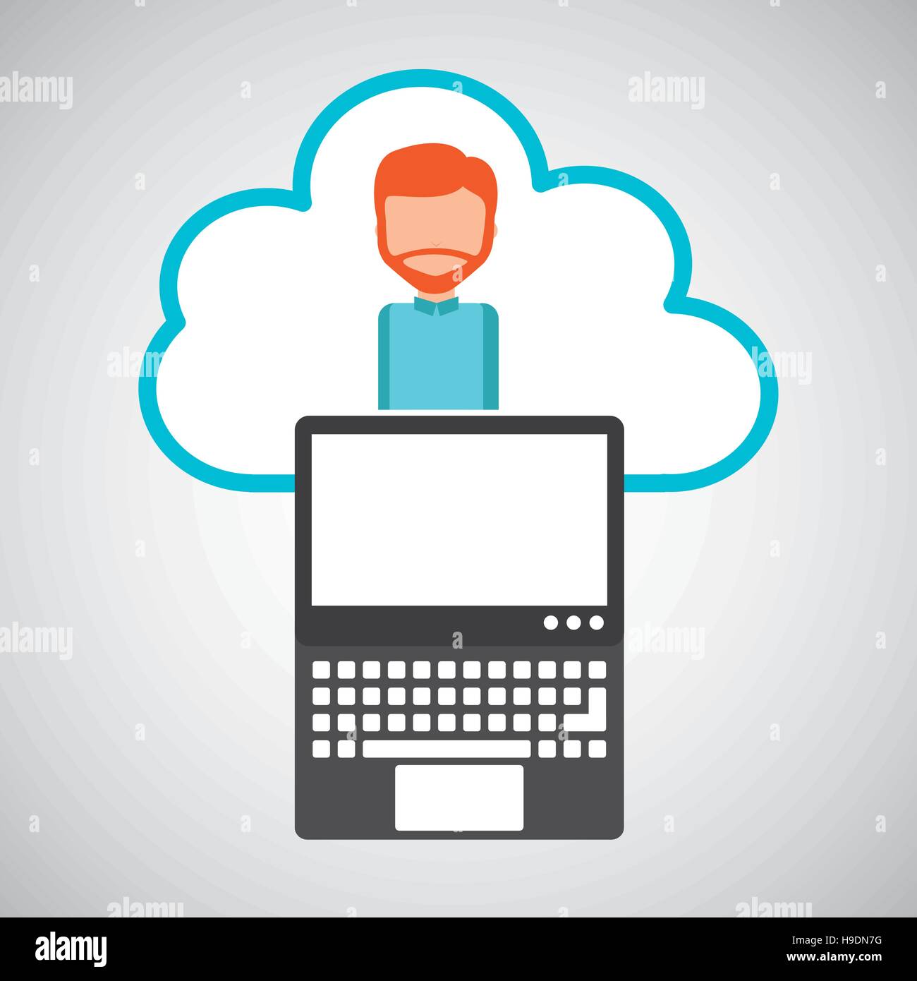 cloud computing character man vector illustration eps 10 Stock Vector ...