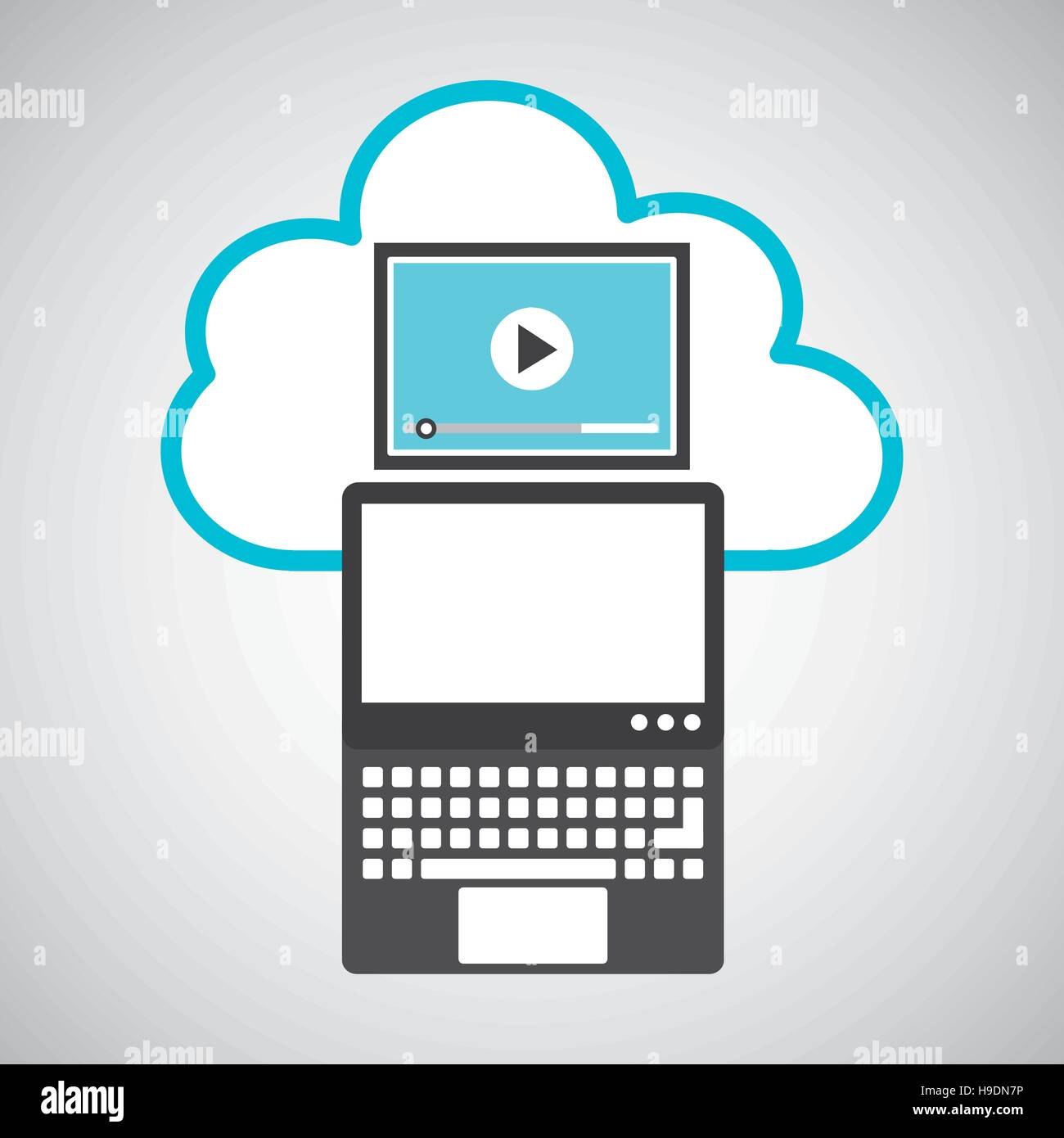 cloud computing video player vector illustration eps 10 Stock Vector ...