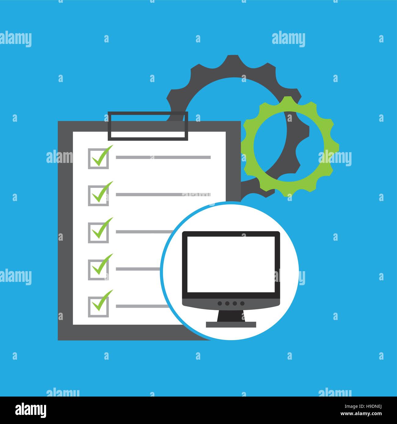 programming coding computer checklist gear vector illustration eps 10 Stock Vector Image & Art ...