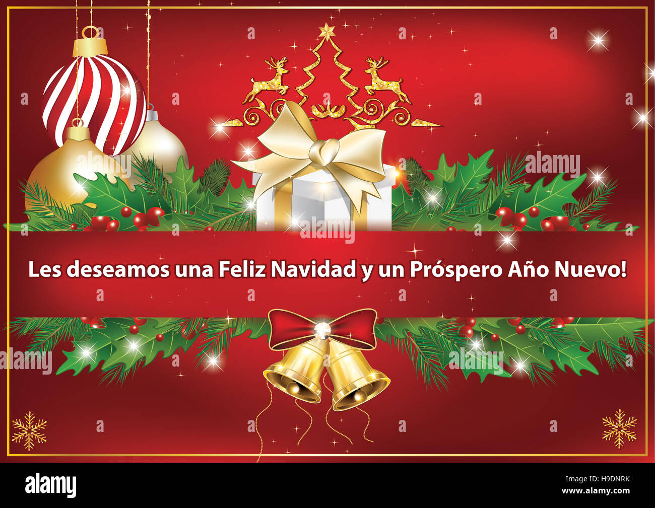 Los deseamos una Feliz Navidad y próspero Año Nuevo.Tarjeta de ...