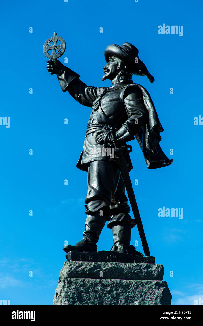 Statue of French explorer Samuel de Champlain Nepean Point Ottawa ...