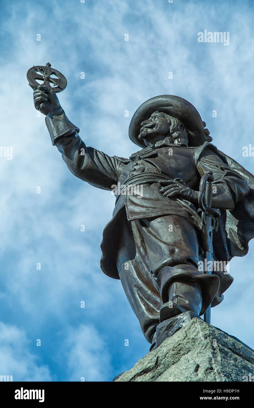 Statue of French explorer Samuel de Champlain Nepean Point Ottawa ...