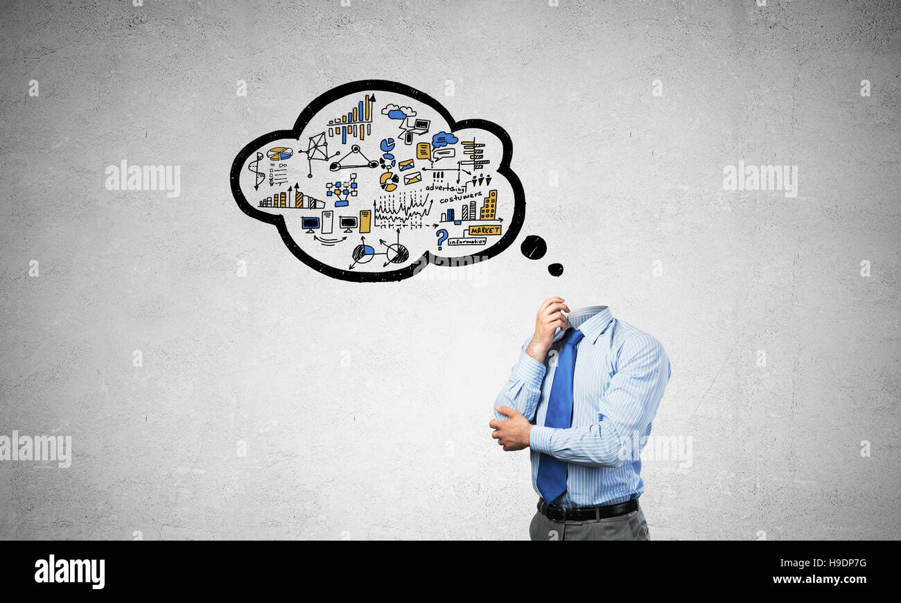 Business ideas in his head Stock Photo - Alamy