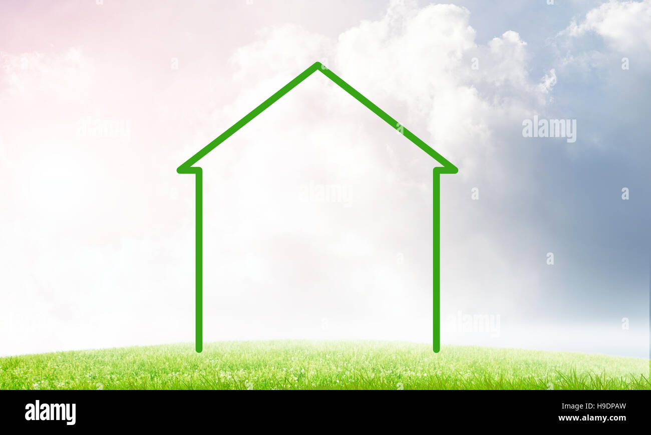 House on sky landscape Stock Photo - Alamy