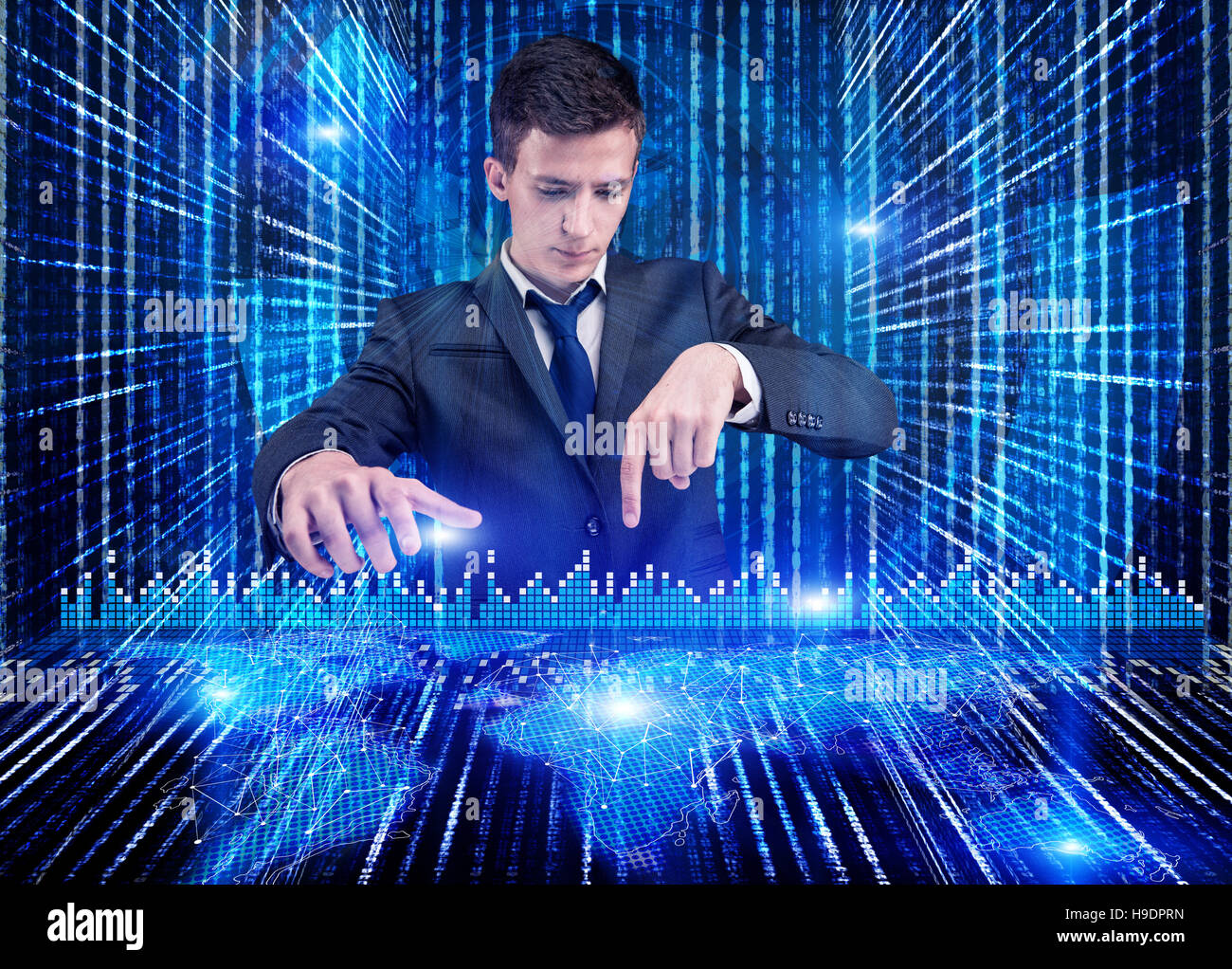 Data mining concept with businessman Stock Photo - Alamy
