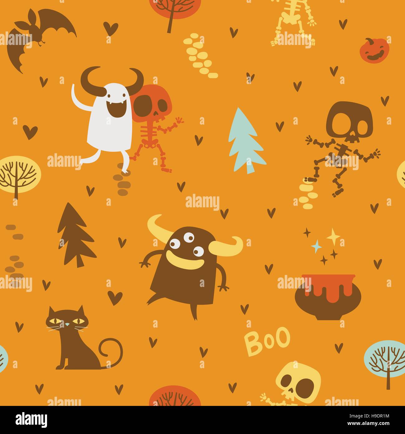 Pumpkin ghost in forest Stock Vector Images - Alamy