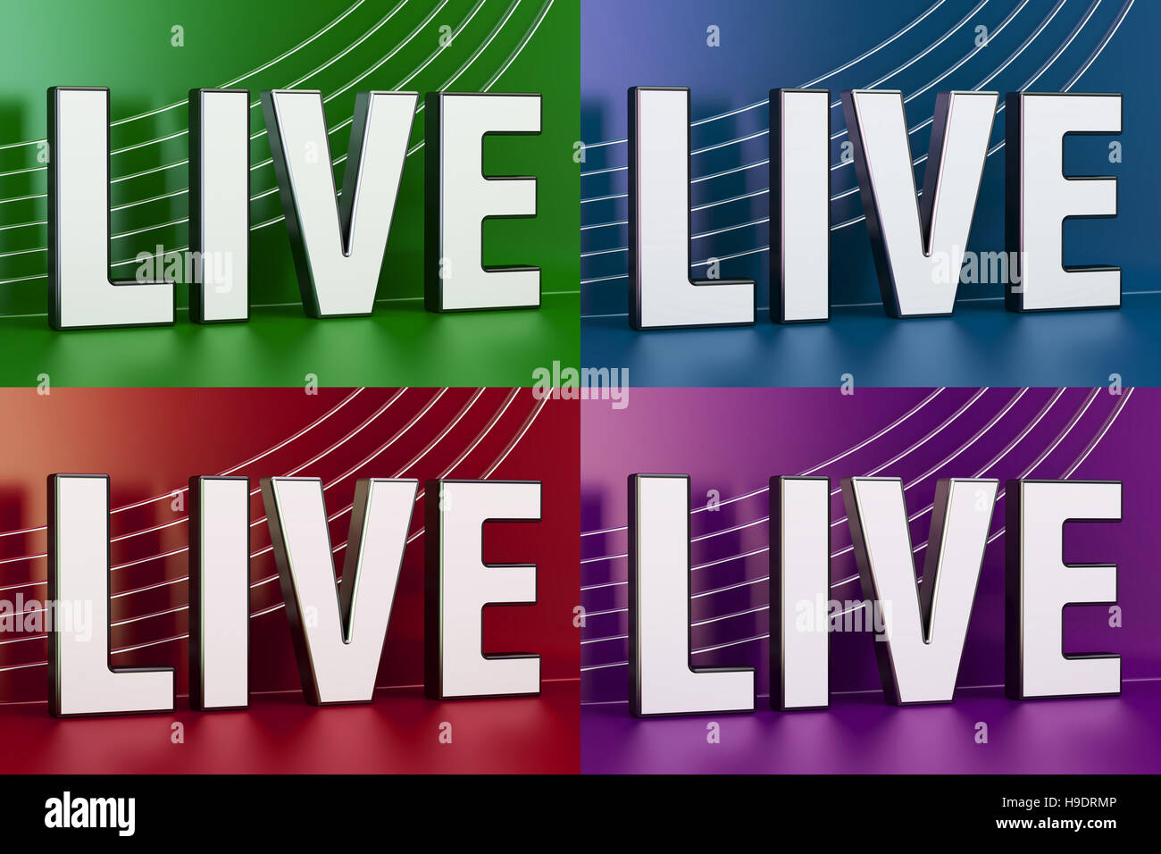 Live Television concept, tv screens, 3D rendering Stock Photo - Alamy