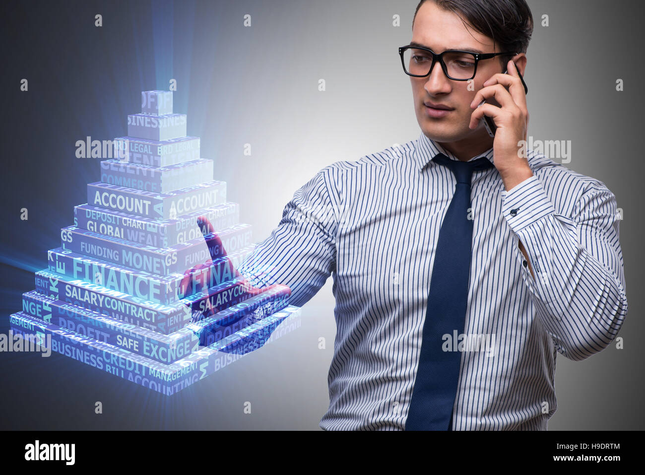 Businessman in ponzi scheme concept Stock Photo - Alamy