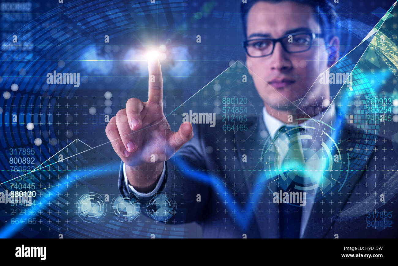 Man in stock trading business concept Stock Photo - Alamy