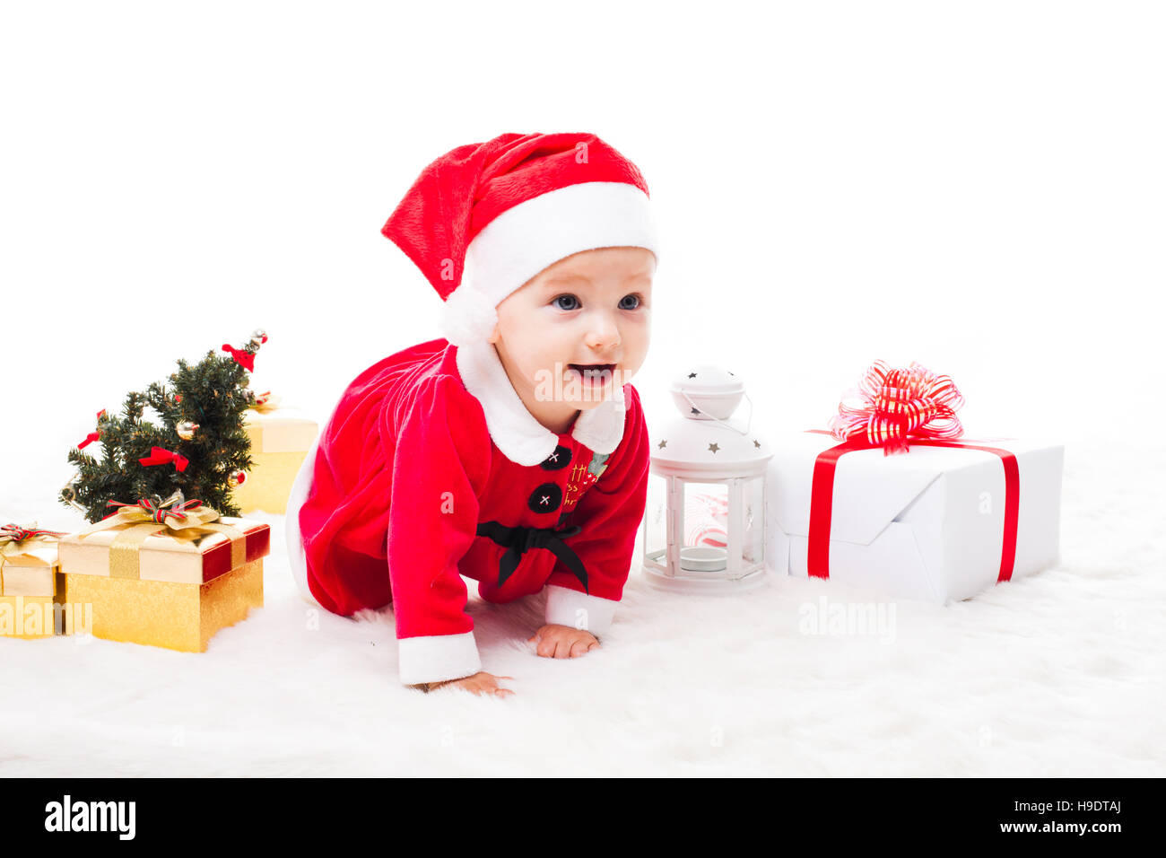 Santa baby girl Stock Photo - Alamy