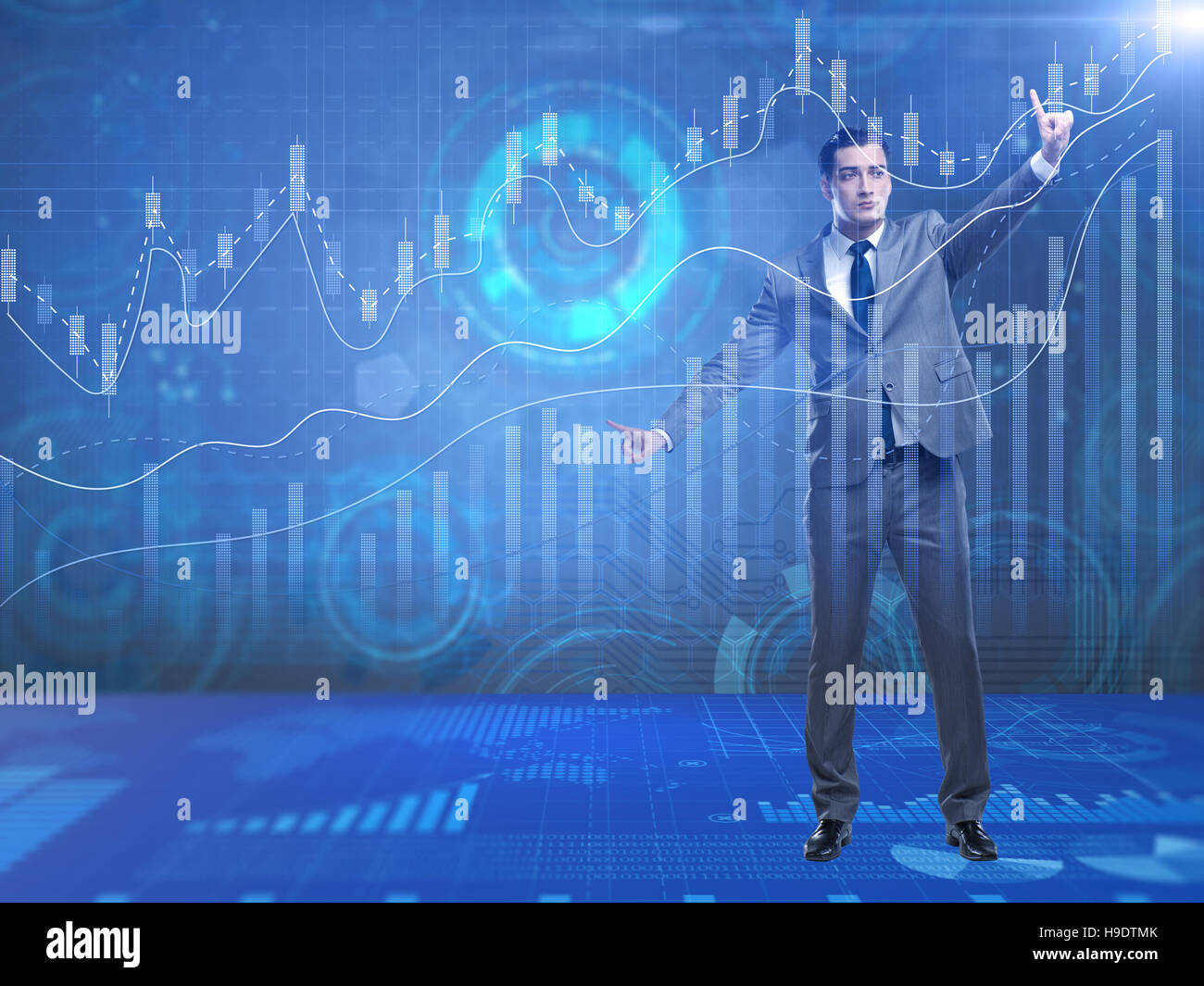 Man in stock exchange trading concept Stock Photo - Alamy