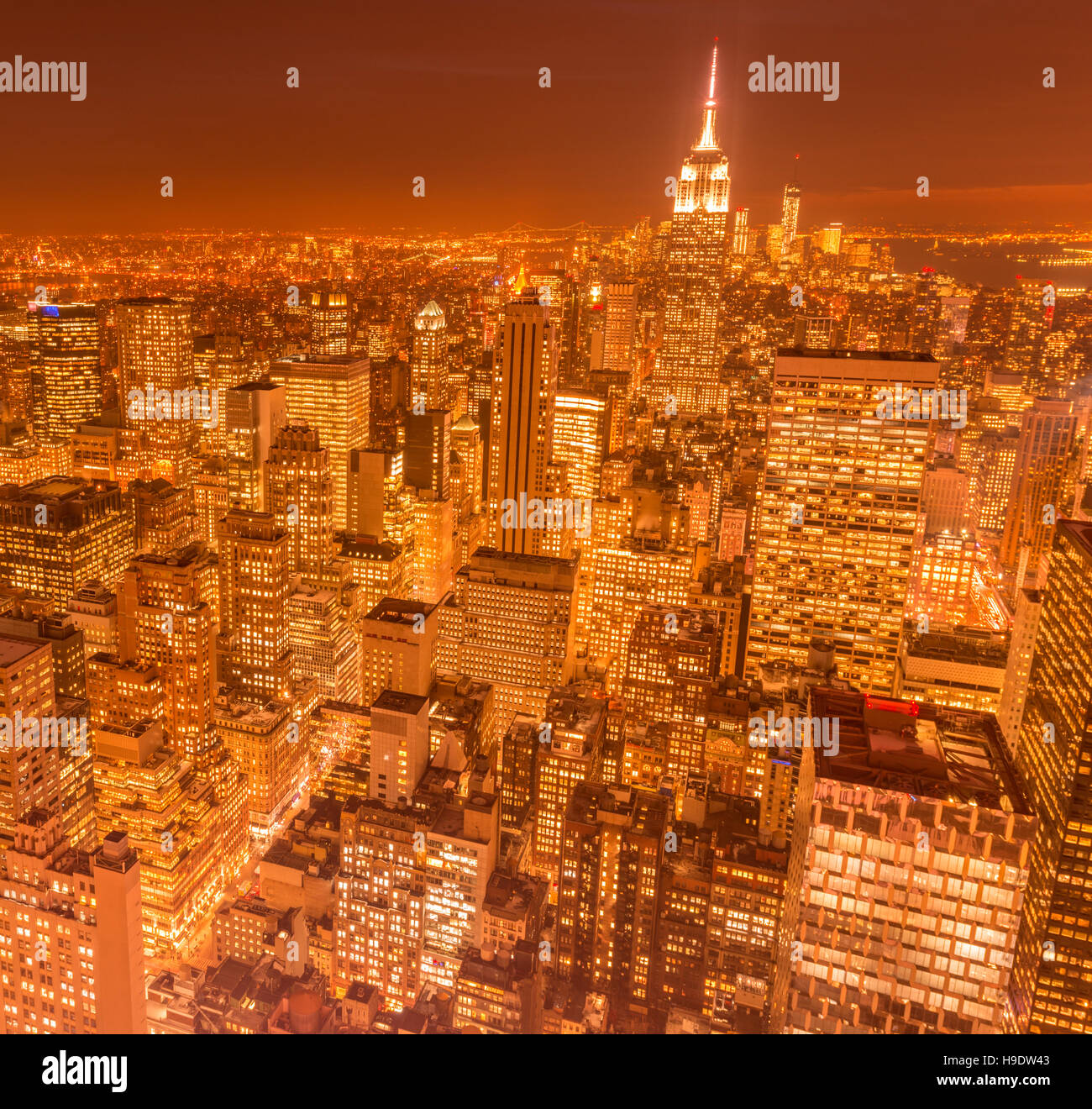 View of New York Manhattan during sunset hours Stock Photo - Alamy