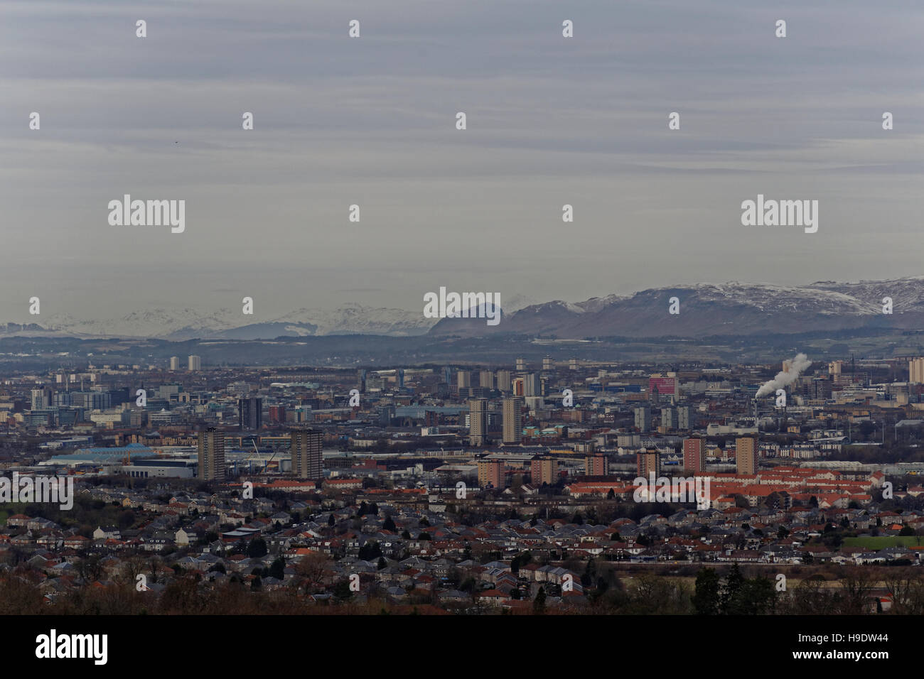 Aerial view of Glasgow and the west from Cathkin braes Stock Photo - Alamy
