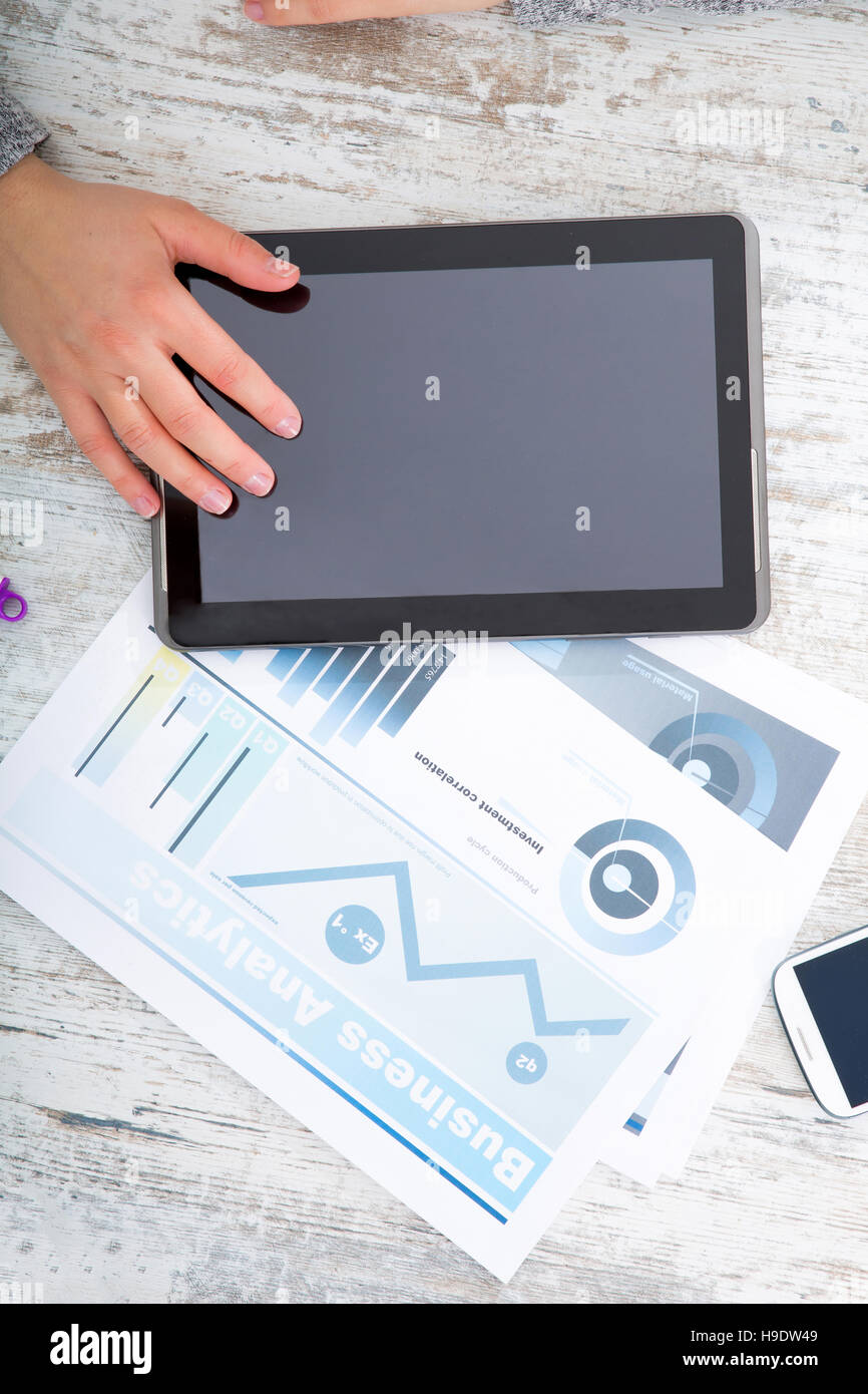 Gadget desk table business hi-res stock photography and images - Alamy